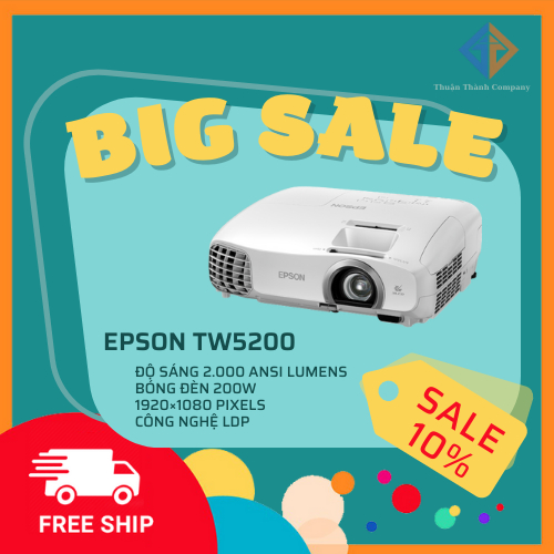 Máy chiếu Epson EH-TW5200 Chính Hãng 2000 Lumens Tặng Kèm Bút Trình ...