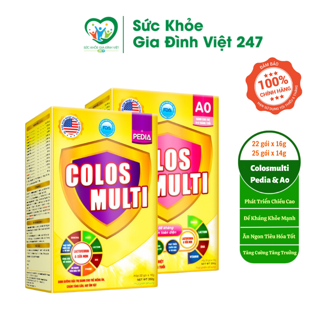 Sữa Colosmulti Pedia Hộp 22 Gói X 16g Và A0 Hộp 25 gói x 14g Giúp Tăng ...
