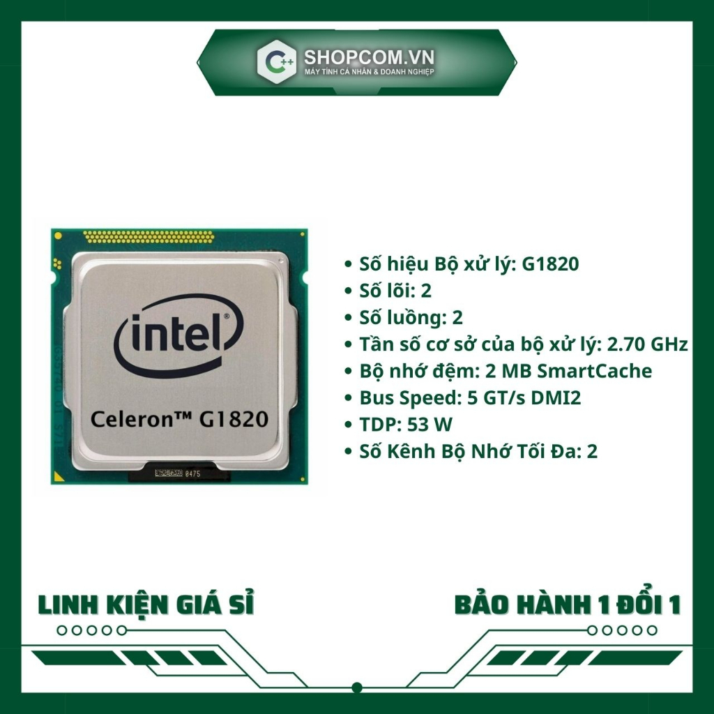 [BH 12 THÁNG 1 ĐỔI 1] Chip CPU Intel Celeron G1820 linh kiện máy tính ...