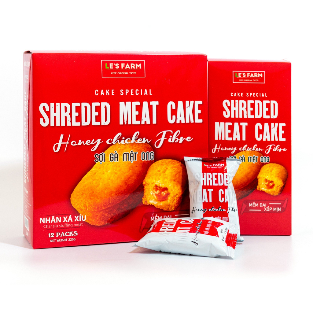 LE'S FARM- HỘP BÁNH SỢI GÀ MẬT ONG ĐỎ (SHREDED MEAT CAKE- HONEY CHICKEN ...