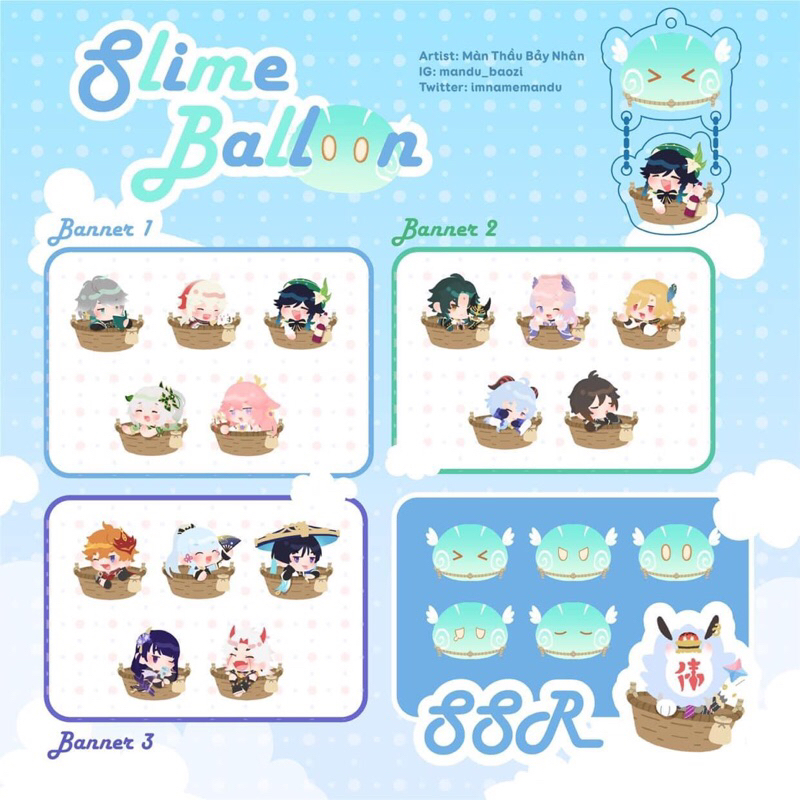 [NGẪU NHIÊN-GACHA PACK] [ĐỌC KĨ MÔ TẢ] GENSHIN IMPACT SLIME BALLOON ...