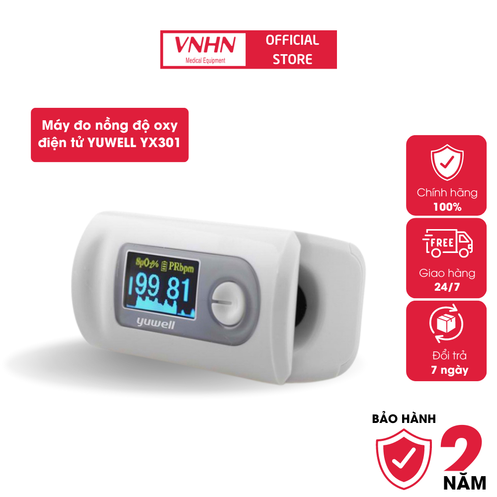 Máy Đo Nồng Độ Oxy Trong Máu Điện Tử Yuwell YX301 - Nhập Khẩu Chính Hãng, Bảo Hành 2 Năm ...