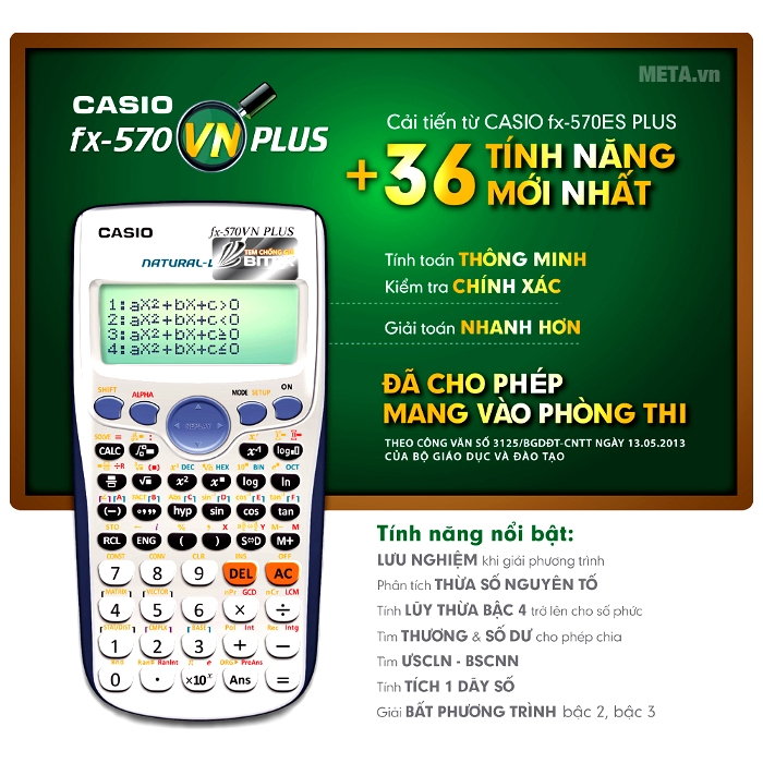 Máy tính FX 570Vn plus Trắng , chính xác cao , giá rẻ | Shopee Việt Nam