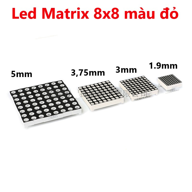 Led Matrix 8x8 1.9mm, 3mm, 3,75, 5mm màu đỏ | Shopee Việt Nam