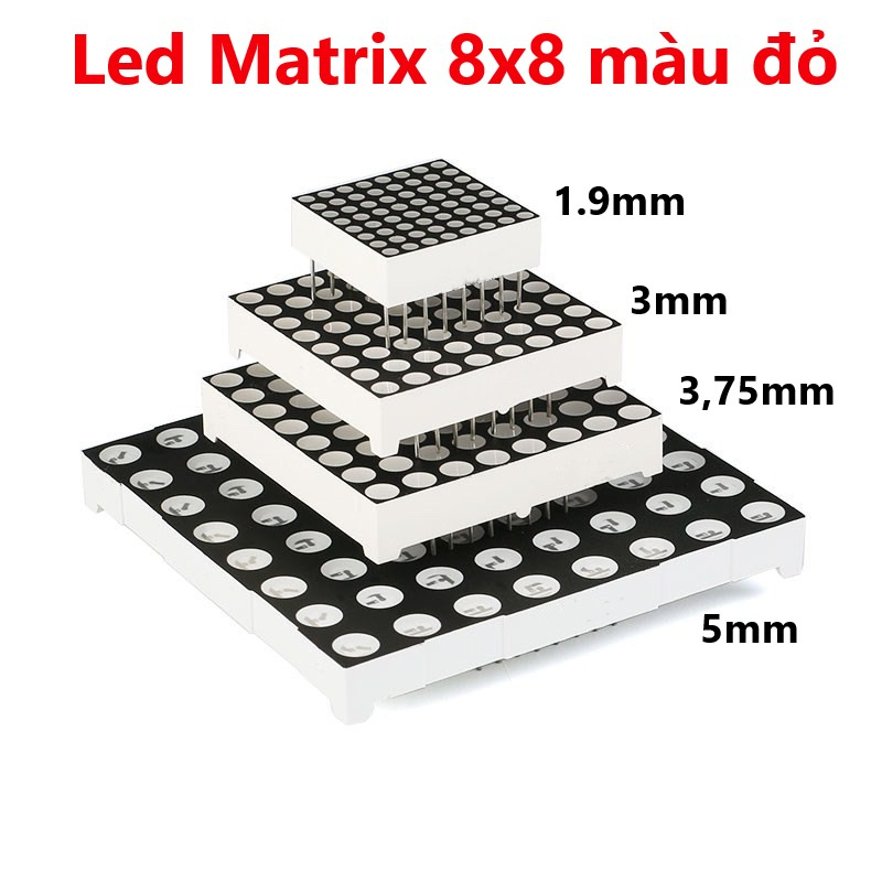 Led Matrix 8x8 1.9mm, 3mm, 3,75, 5mm màu đỏ | Shopee Việt Nam
