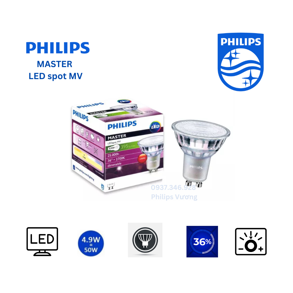 Bóng đèn Philips Master Ledspot Mv Gu10 4 9w Shopee Việt Nam