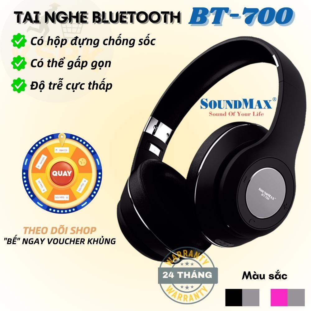 Tai nghe bluetooth chụp tai độ trễ cực thấp có đệm tai êm ái SoundMax ...