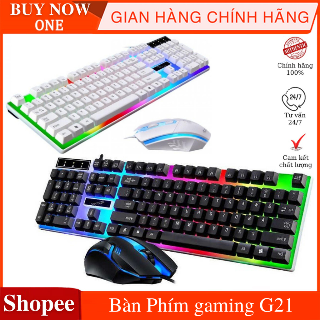 Bàn Phím Gaming G21, Bàn Phím Máy Tính Led 7 Màu Tắt Điện Vẫn Sử Dụng Bình Thường Tặng Kèm Chuột ...