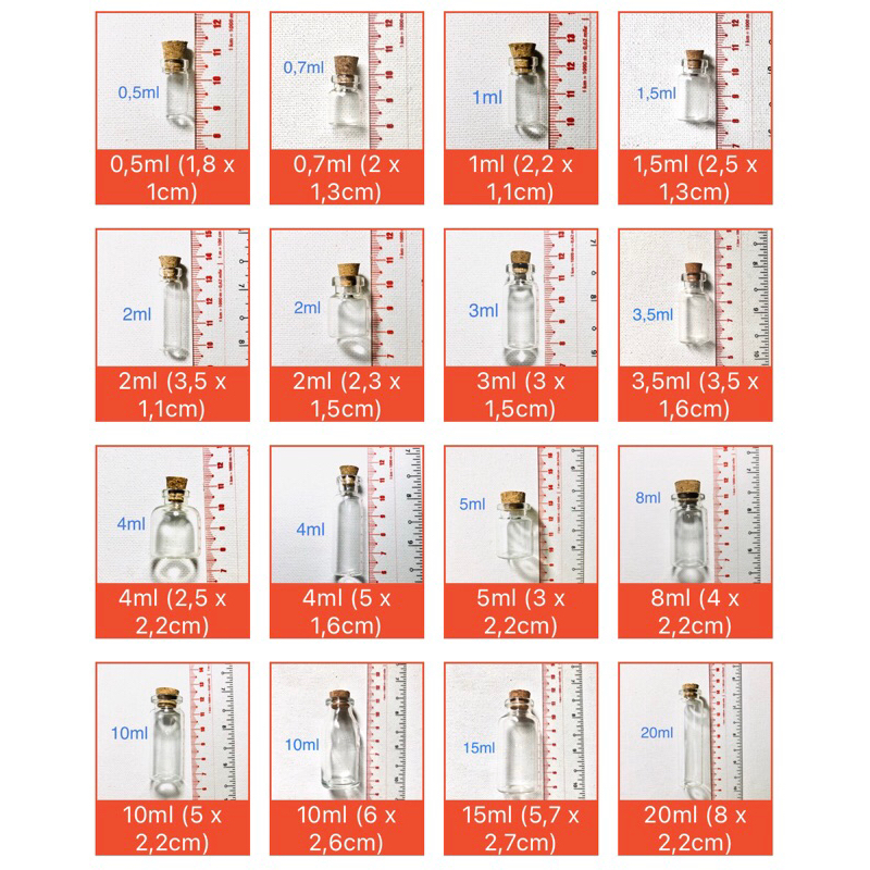 Lọ Thuỷ Tinh Tí Nị Nhiều Cỡ 0,5ml-0,7ml-1ml-1,5ml-2ml-3ml-4ml-5ml-8ml-10ml-20ml | Shopee Việt Nam