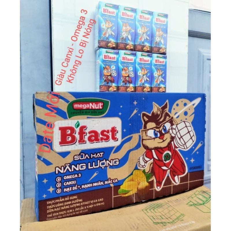 Thùng To 170ml x48 hộp Sữa Hạt Bfast vị ca cao Bọc Chống Sốc | Shopee ...