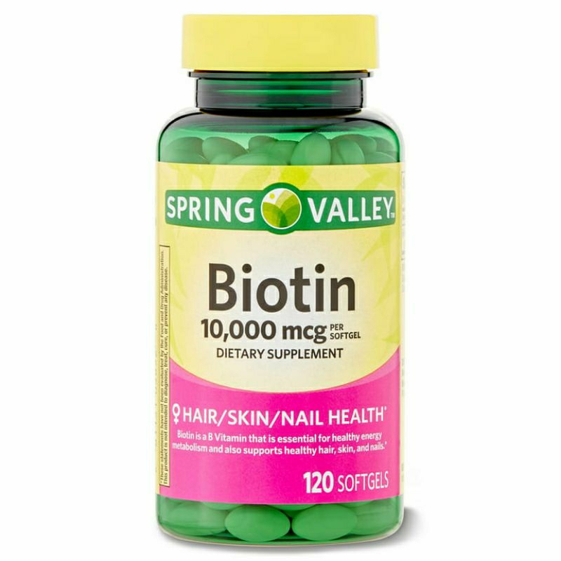 Viên uống Spring Valley Biotin Softgels, Dietary Supplement 10,000mcg ...