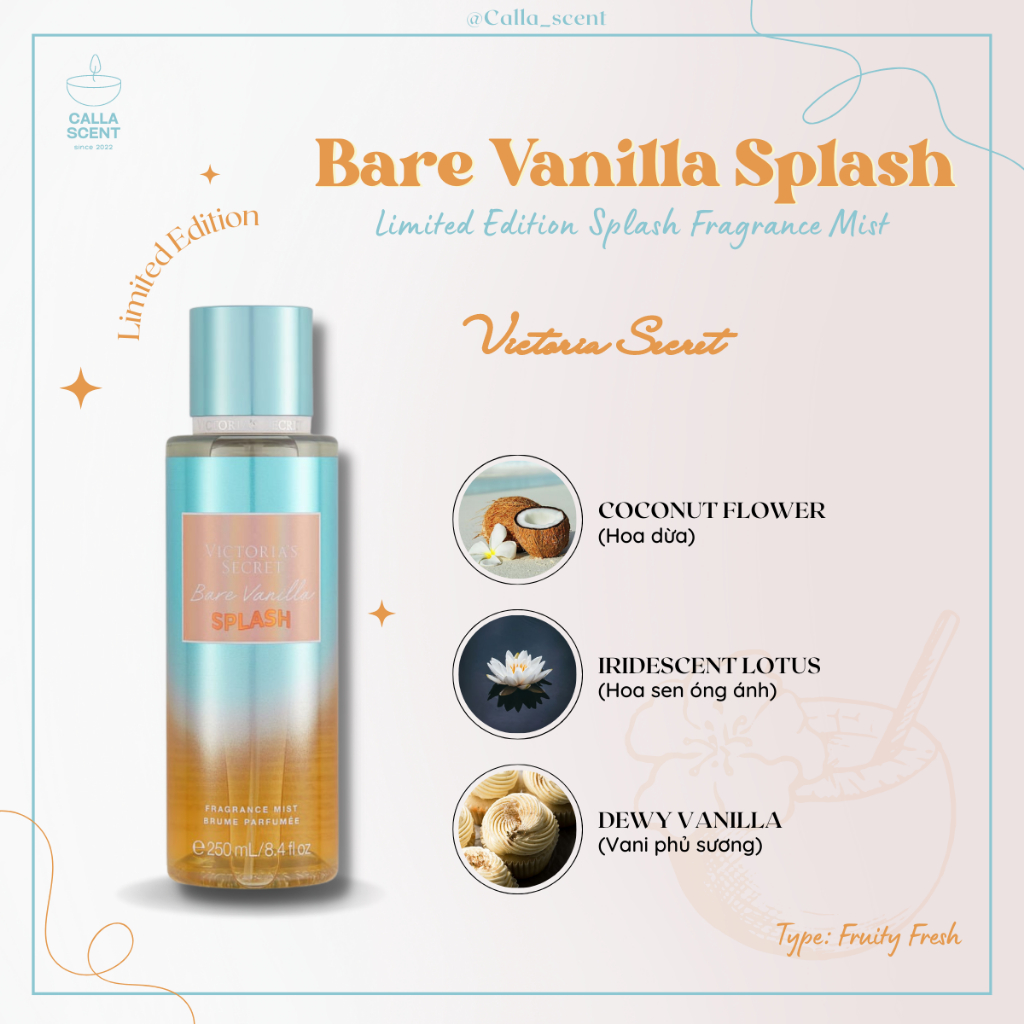 /AUTH 100%/ BARE VANILLA - BODY MIST VICTORIA'S SECRET (Limited Edition ...