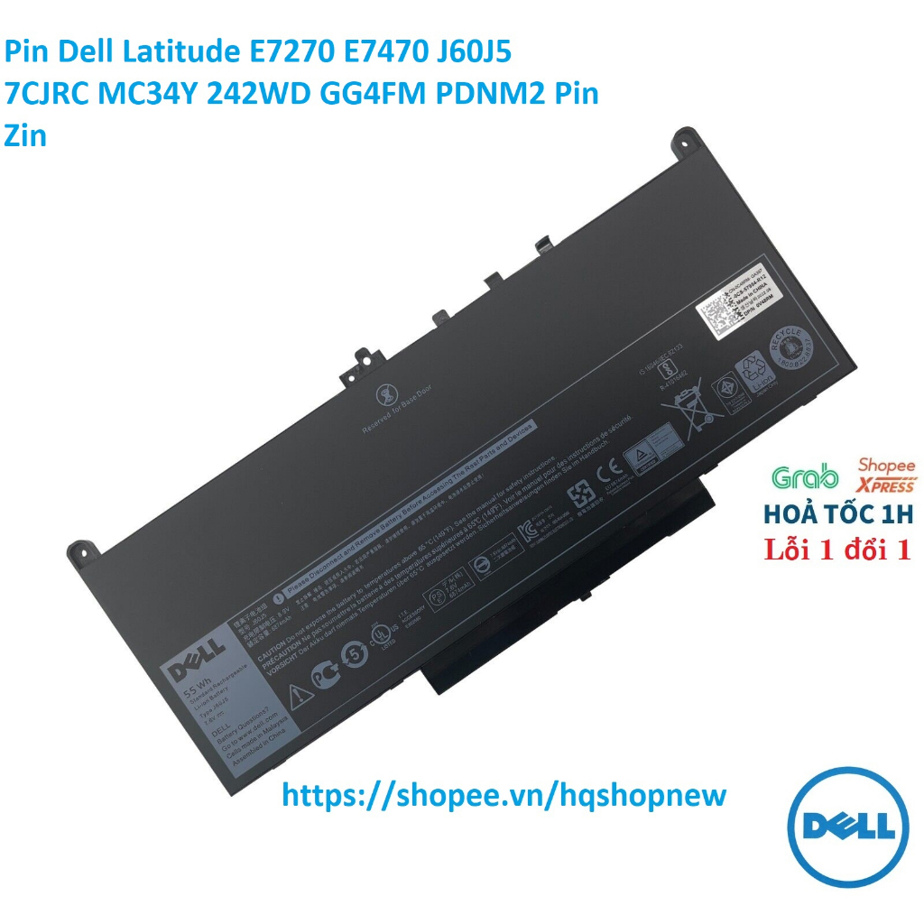 ⚡️[Pin zin] Pin Dell Latitude E7270 E7470 J60J5 7CJRC MC34Y 242WD GG4FM ...