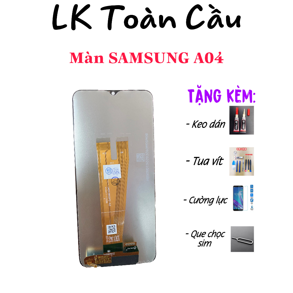 Màn hình Sam sung A04 2022 Full bộ màu đen tặng kèm bộ sữa chữa ...
