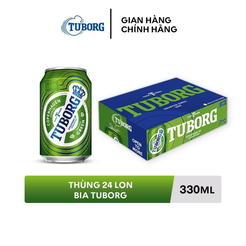 Thùng 24 lon bia Tuborg 330ml | Shopee Việt Nam