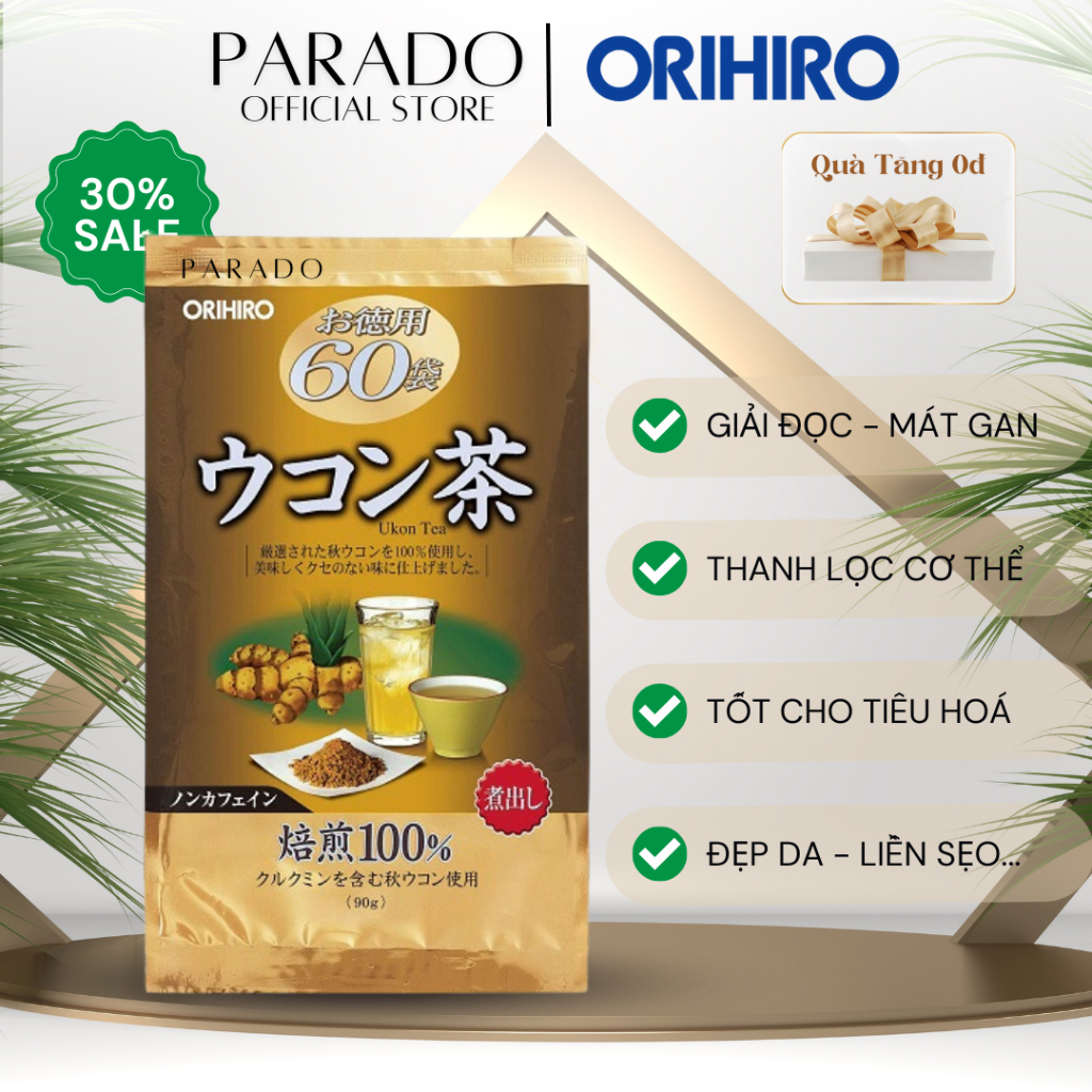Trà Nghệ Ukon Tea Orihiro Nhật Bản 60 gói - Trà Nghệ Giúp Giải Độc Gan ...