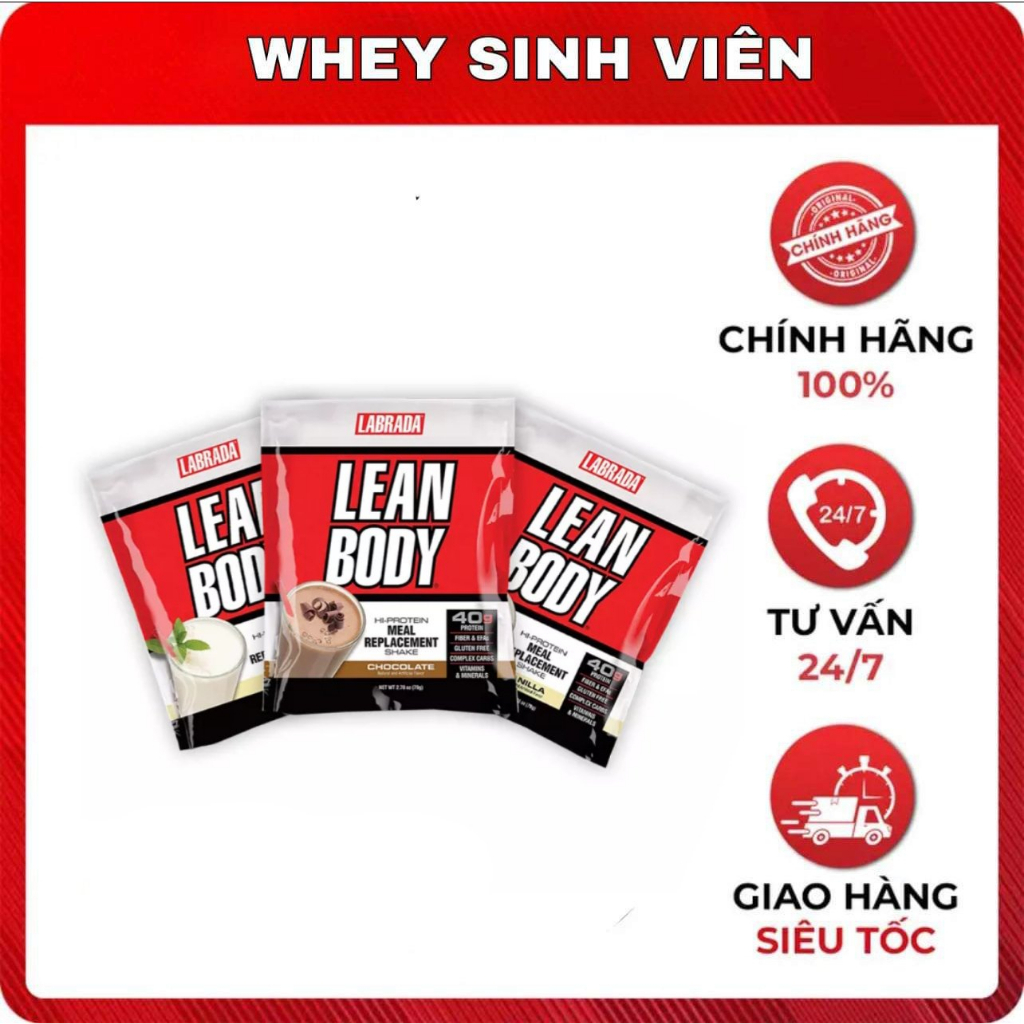 [Giá hủy diệt] [Chính hãng] Lean body Gói Thay Thế Bữa Ăn LEAN BODY MRP 80 Gói Labada ...
