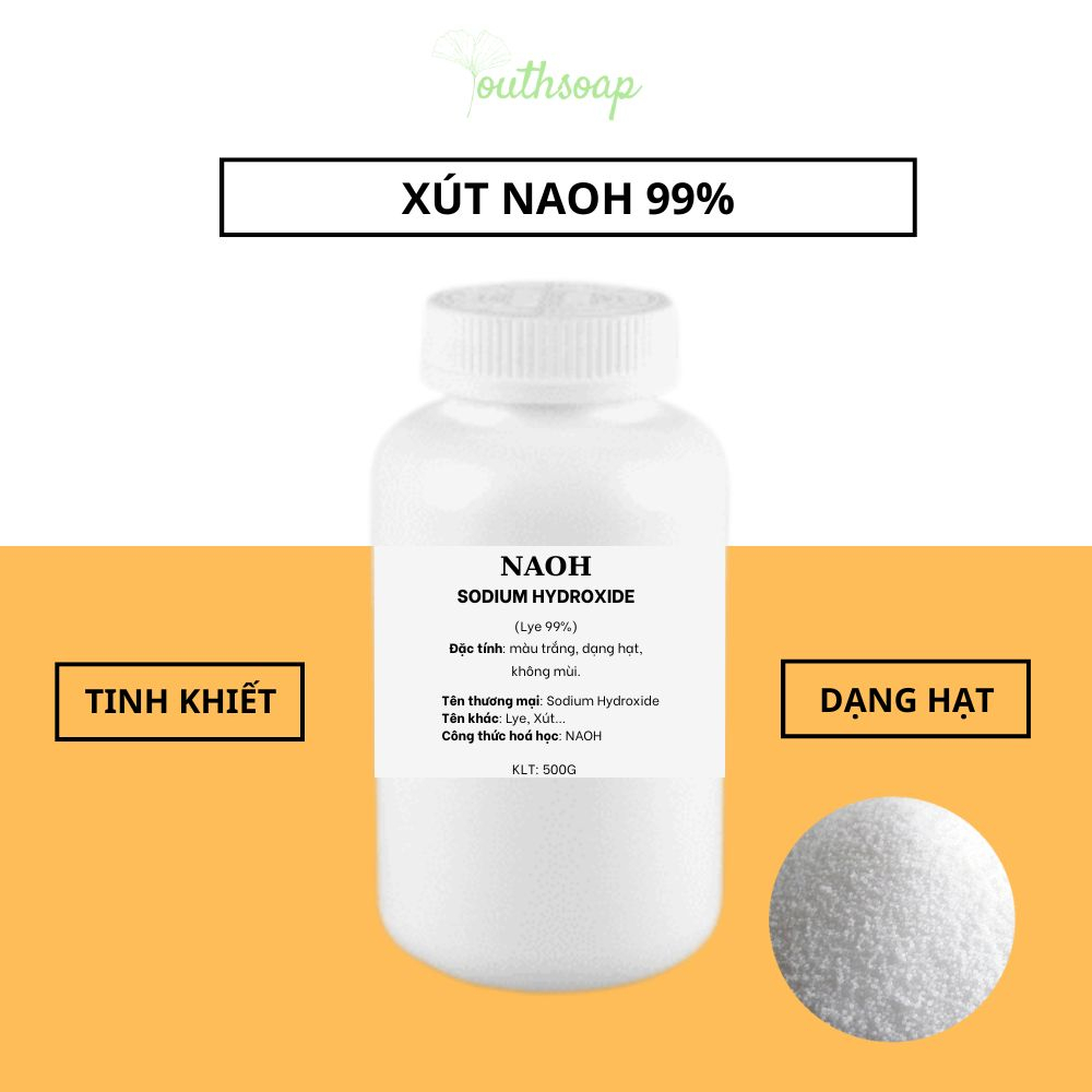 Xút NAOH Tinh Khiết Dạng Hạt Làm Xà Phòng, Mỹ Phẩm, Thí Nghiệm, Natri ...