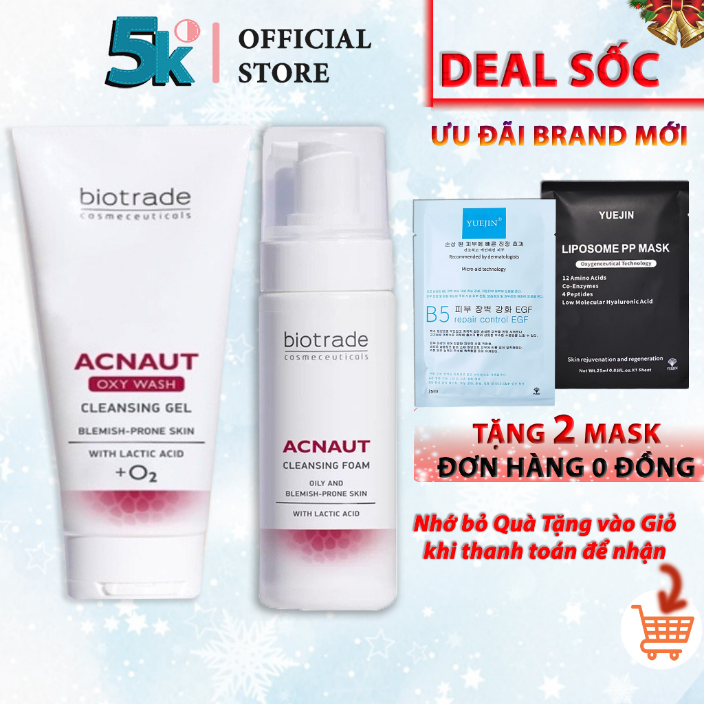 Sữa rửa mặt Biotrade Acnaut Cleansing Dạng Foam và Gel - Làm sạch sâu ...