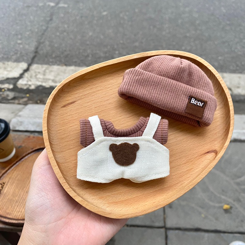 OUTFIT Labubu và DOLL 10cm 15cm & 20cm bộ yếm gấu trắng | Shopee Việt Nam