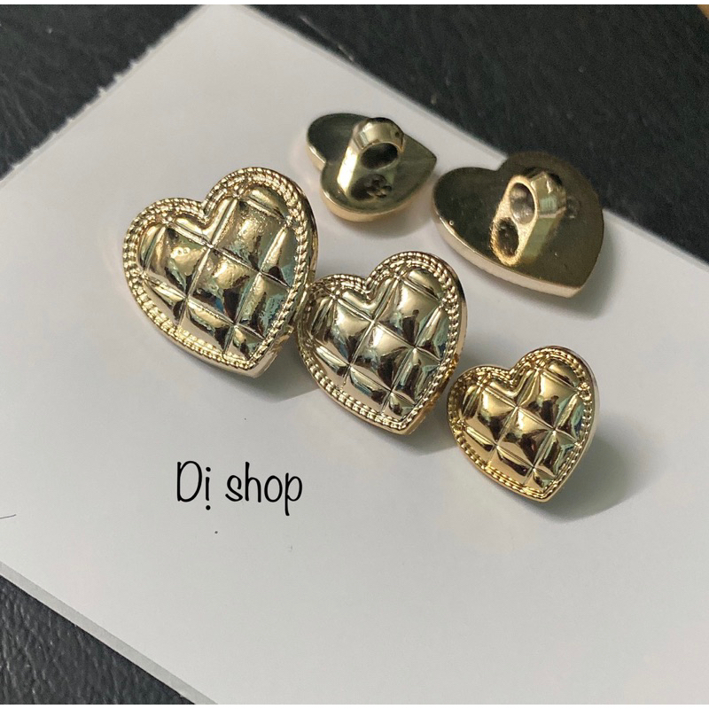 NÚT NHỰA TIM CARO 3 size có chân khâu | Shopee Việt Nam