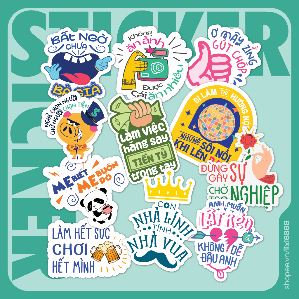 [M01] Sticker hình dán theo Trend hài hước | Sticker thiết kế độc quyền ...
