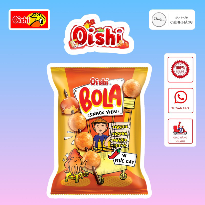 Snack Oishi BoLa Vị Mực Cay - Với 2 kích cỡ 32Gr - 68Gr | Shopee Việt Nam