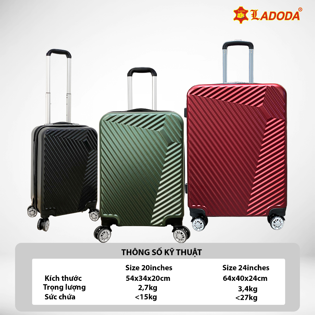 Vali nhựa 20 24 inches, vali Ladoda VL140 | Shopee Việt Nam
