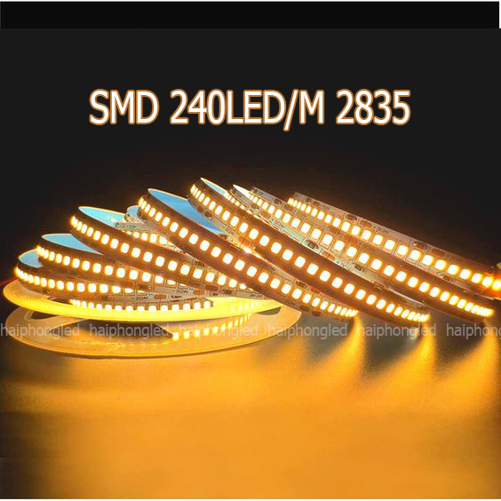 Cuộn led dây dán 5m 12V 240 led/m 180 led/m 120 led/m mặt sau có keo dán trang trí viền tủ nội ...