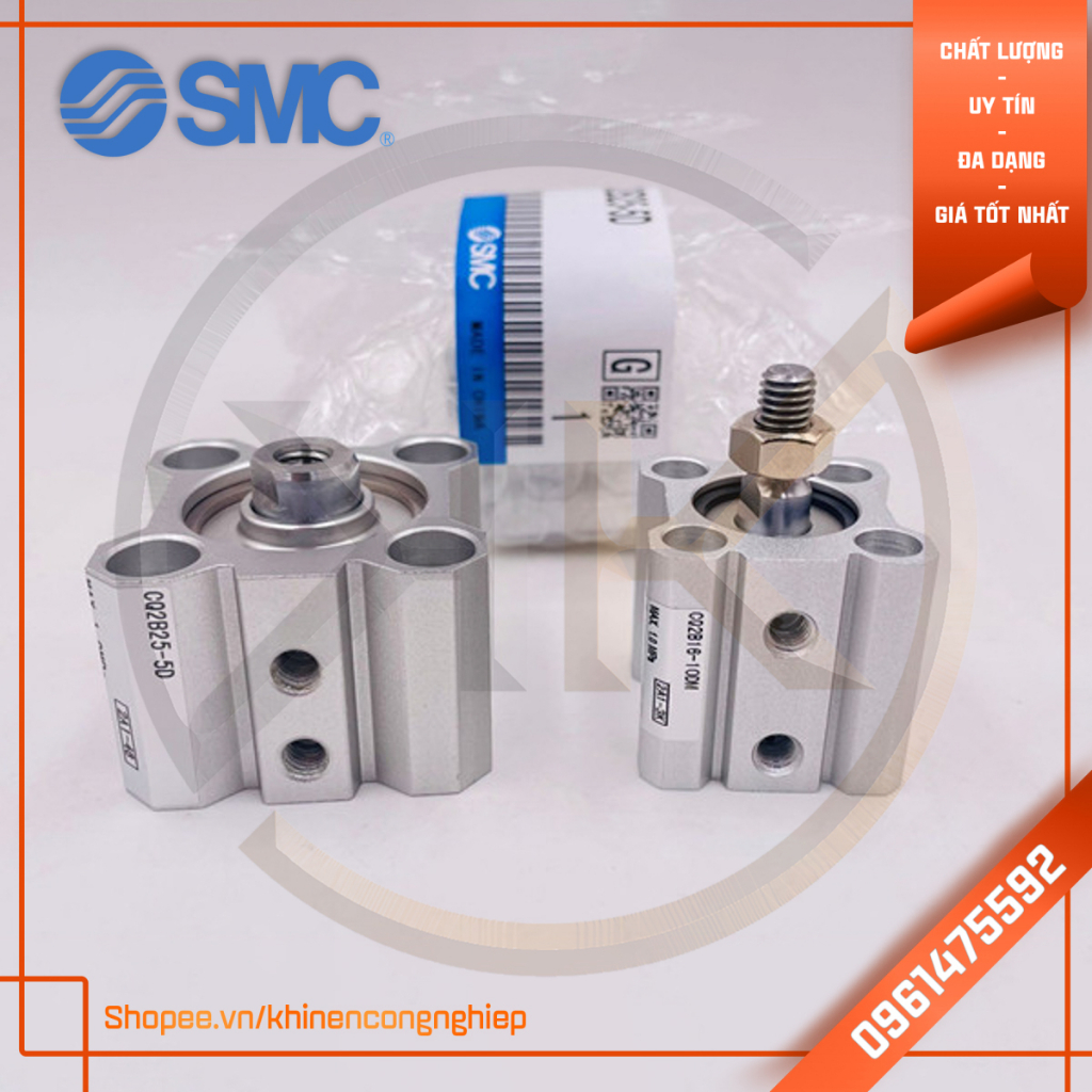 Xi Lanh Khí Nén SMC CQ2B25 x 10/20/25/30/40/50/60/70/75 DZ (có từ) | Shopee Việt Nam