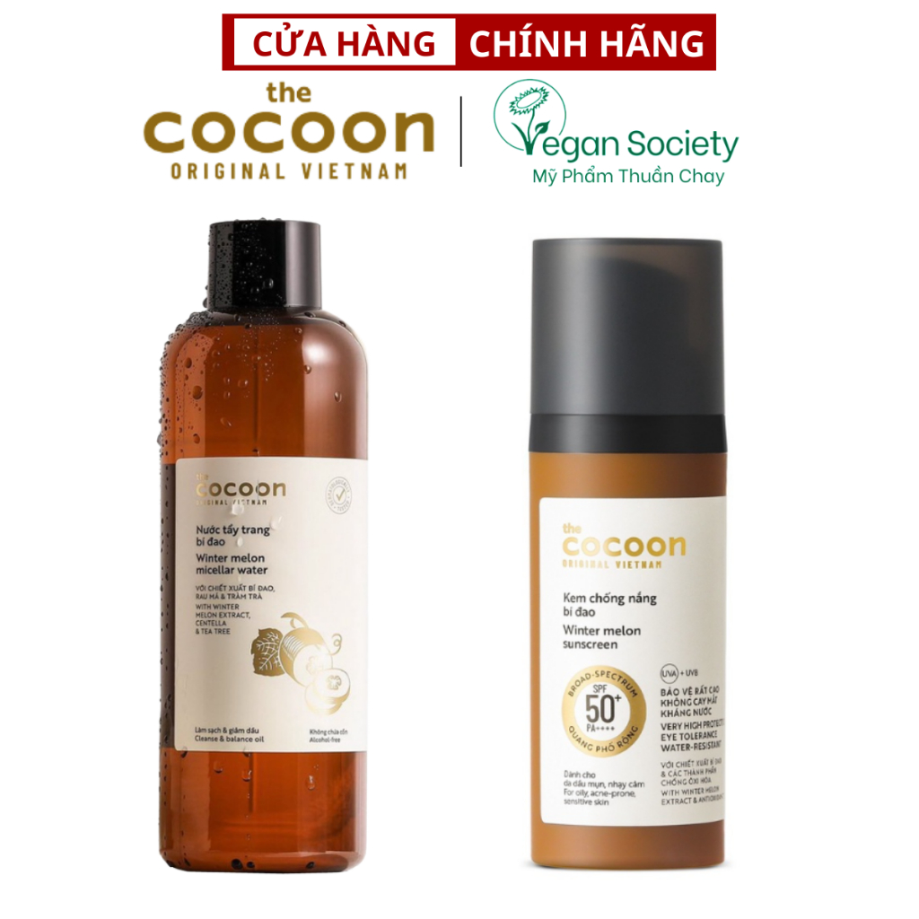 Combo Nước tẩy trang bí đao cocoon 500ml + Kem chống nắng bí đao Cocoon ...