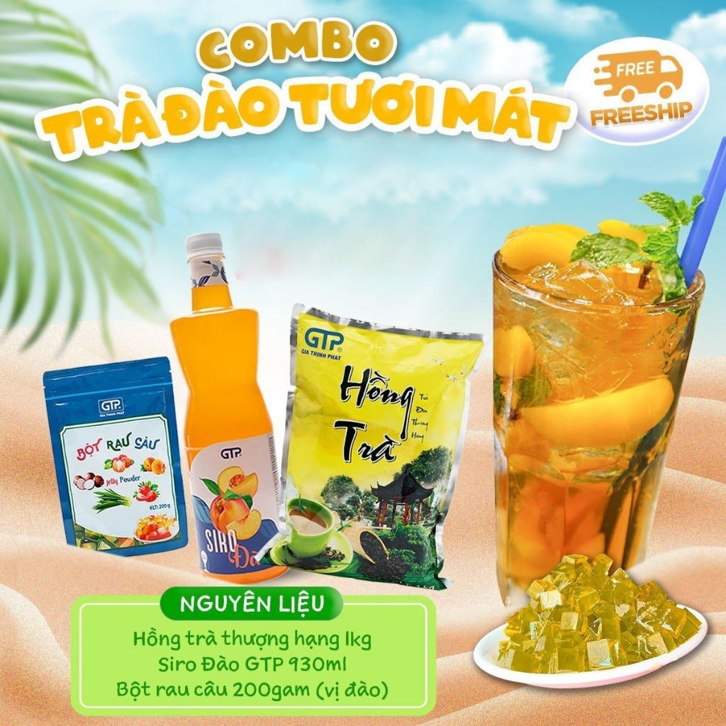 Combo trà trái cây nguyên liệu pha chế trà set siro syrup pha chế trà ...