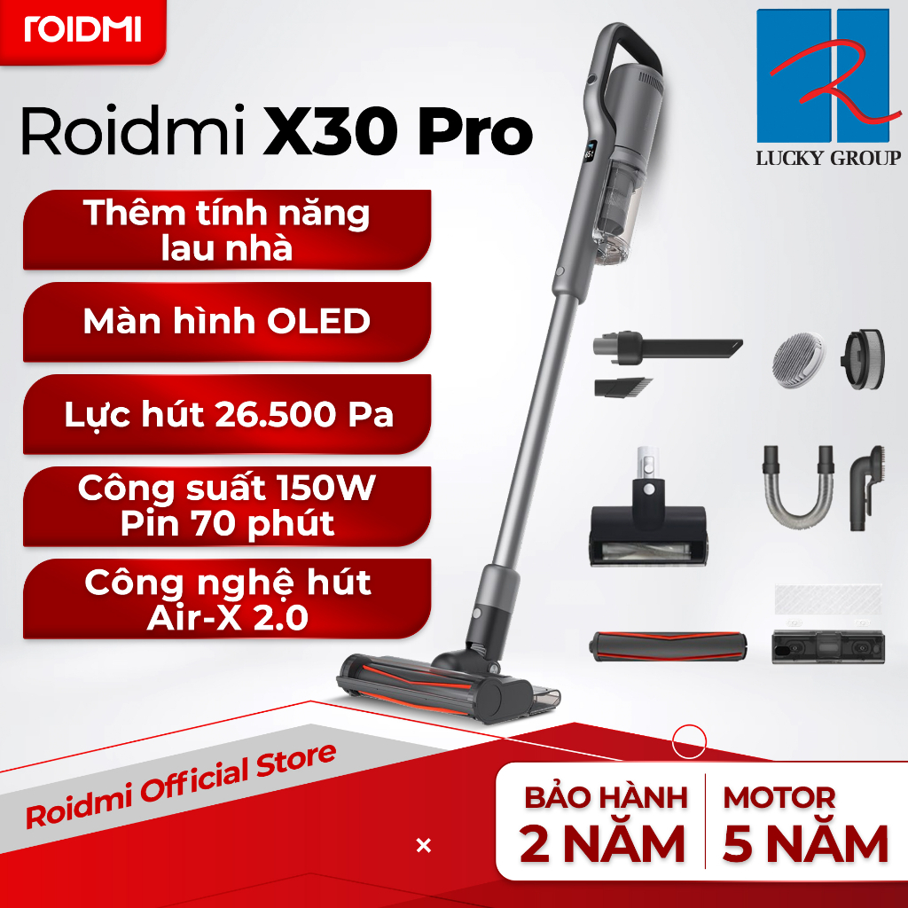 ROIDMI X30 PRO - Bảo hành 24 tháng, Motor 5 năm Máy hút bụi cầm tay ...