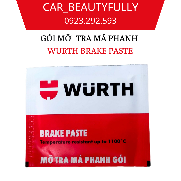 GÓI MỠ BẢO DƯỠNG TRA MÁ PHANH CHÍNH HÃNG WURTH BRAKE PASTE 5,5g ...