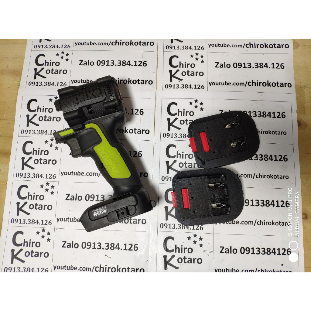 [Chiro][3D Full]Đế chuyển máy WORX 20V Brushless không than (pin 5 chân ...