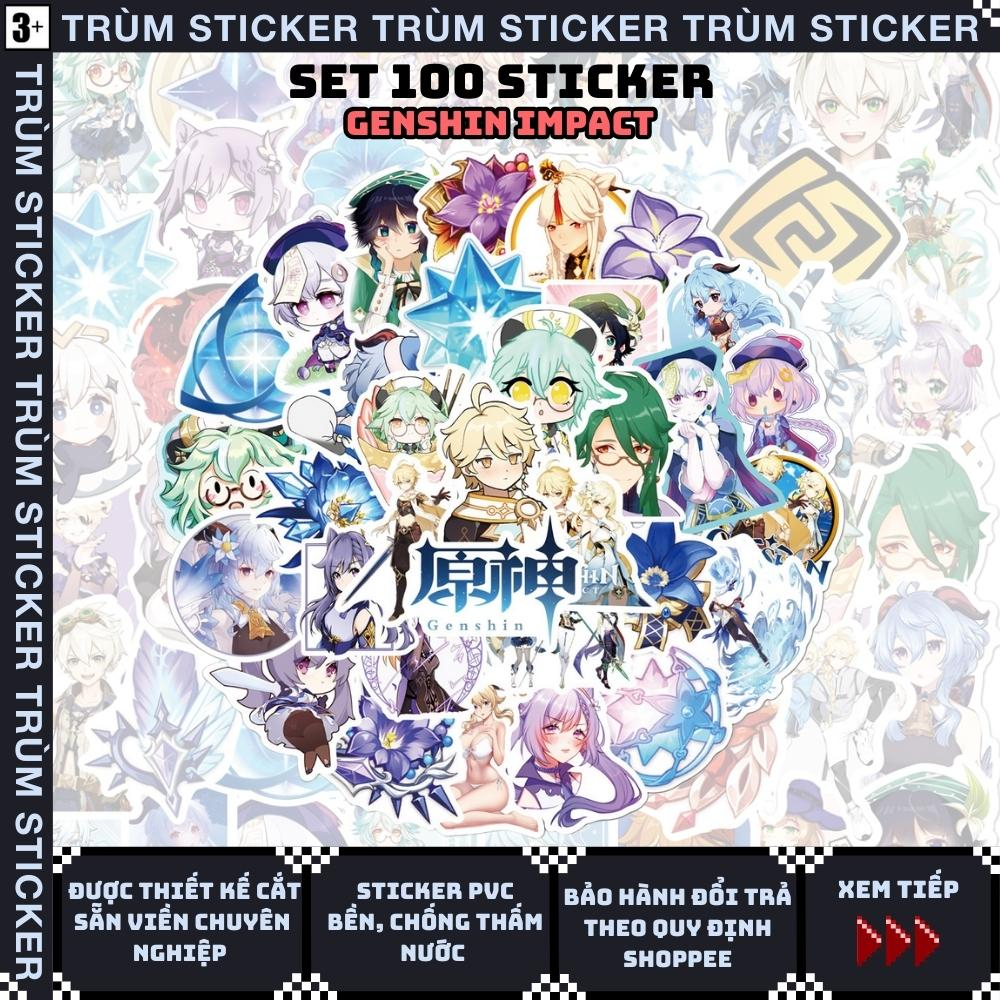 Set 100 Stickers, Hình Dán Genshin Impact- game,anime- Trang Trí, Decor ...
