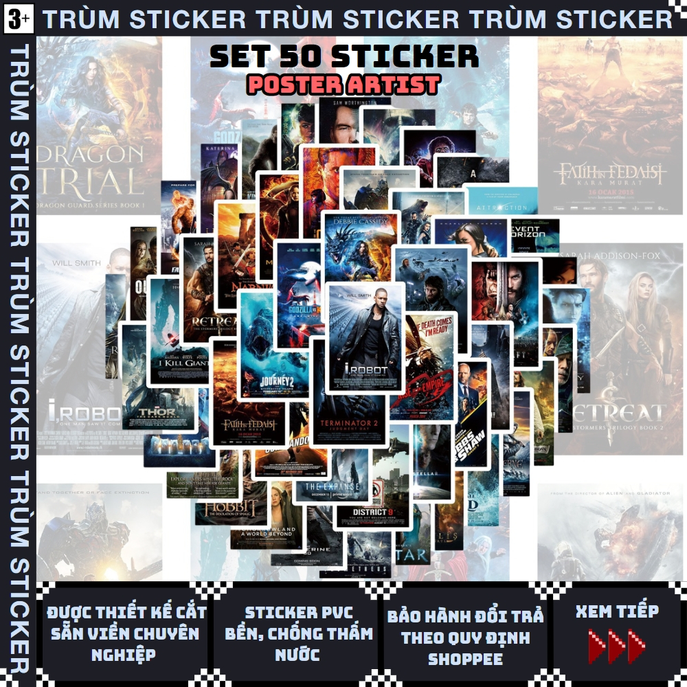 Set 50 Stickers, Hình dán Phim ảnh và Nghệ sĩ- movie,idol star- Trang ...