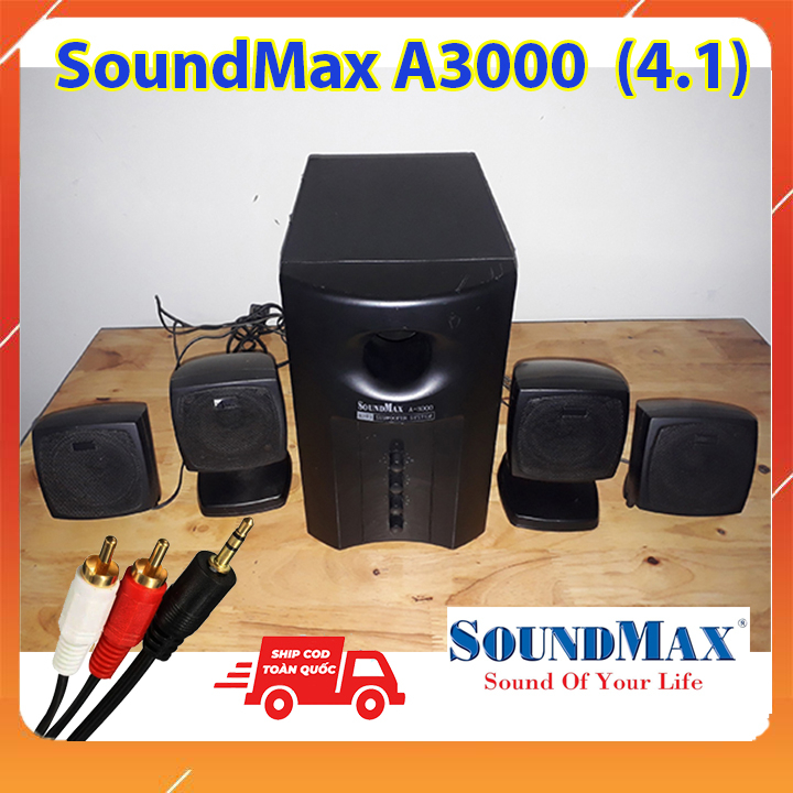 LOA VI TÍNH - LOA NGHE NHẠC SOUNDMAX A3000 ÂM THANH 4.1 – TẶNG KÈM DÂY ...