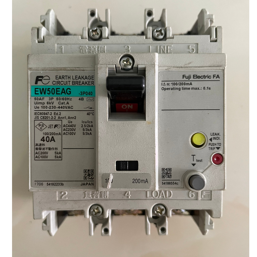 CB,Aptomat Mitsu , Fuji chống giật 3 pha 30A-100A dòng rò 100mA nội địa ...