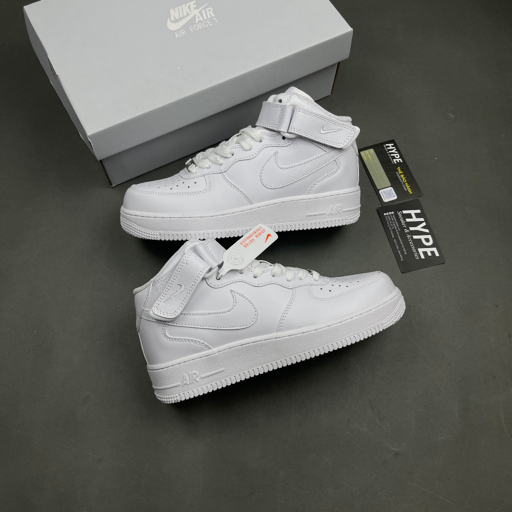 Giày Air Force 1 Mid White (af1 trắng) - HYPE SNEAKER | Phiên bản 1:1 ...