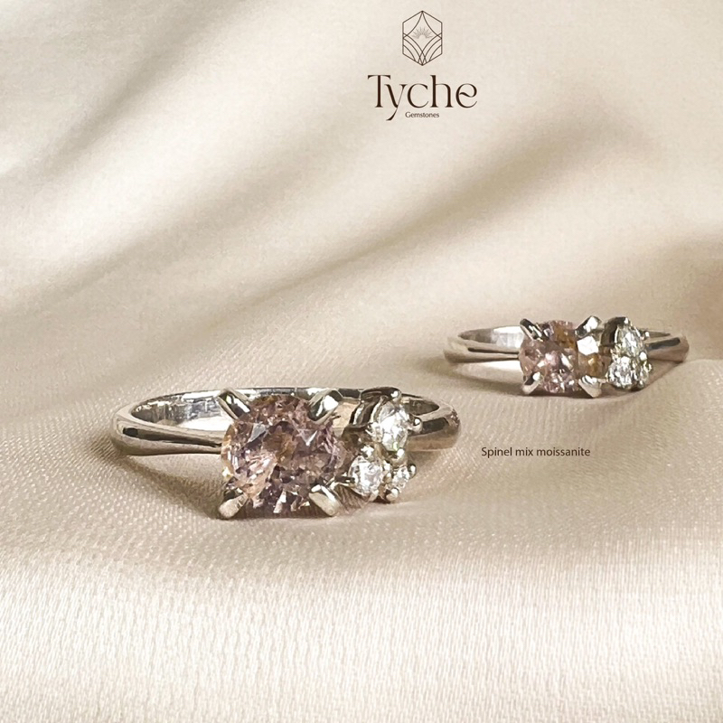 Nhẫn spinel hồng mix moissanite | Shopee Việt Nam