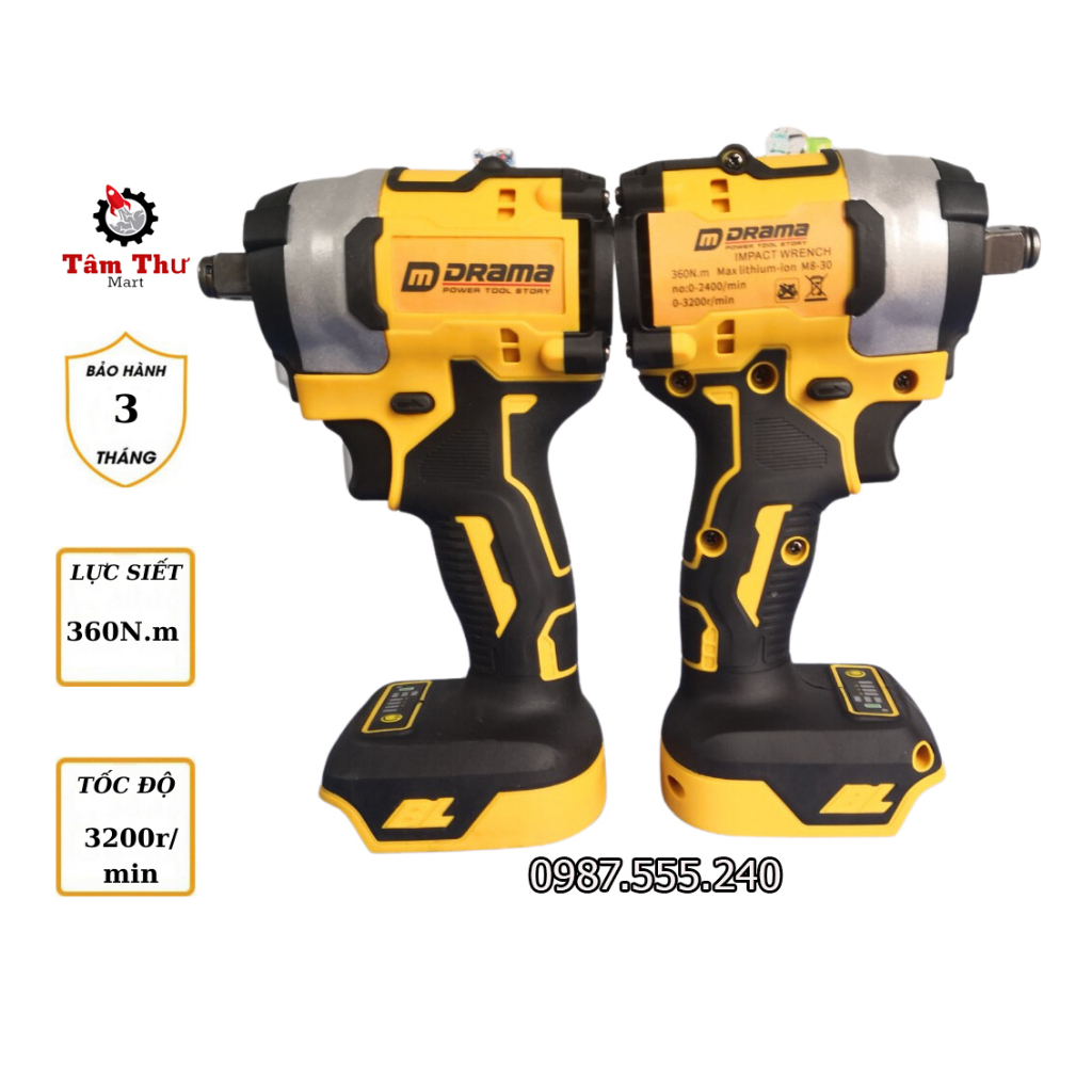 Thân Máy siết bulong pin 21V DRAMA lực siết 360 N.m Chân Pin Phổ Thông | Shopee Việt Nam