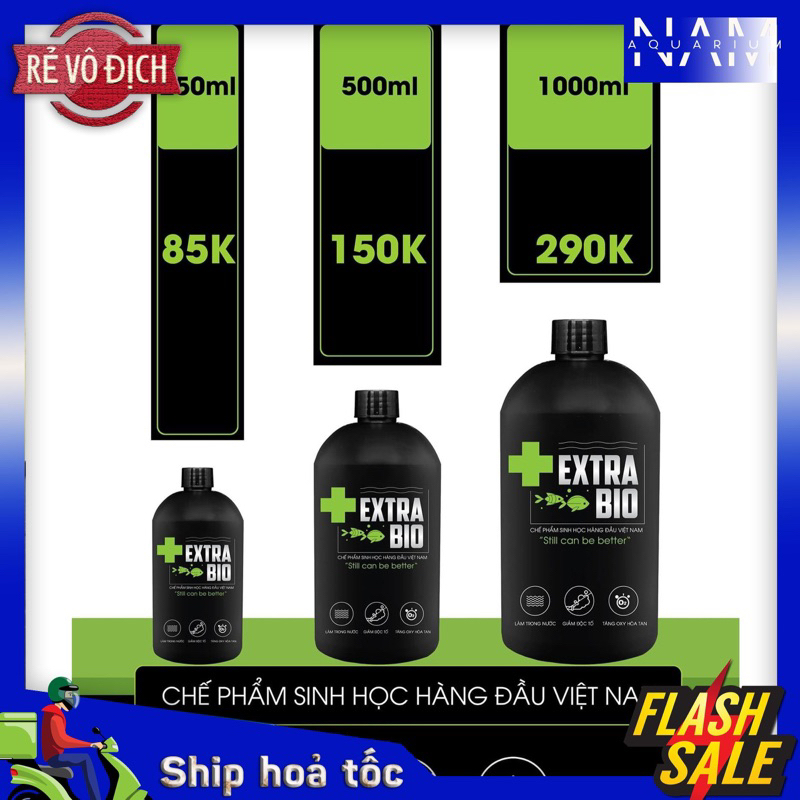 Vi sinh extrabio làm trong nước bể cá 125-250ml-500ml-1000ml | Shopee Việt Nam