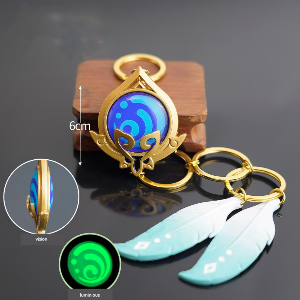 Móc khóa kim loại Vision Yae Miko, mặt nạ Xiao, Tartaglia game Genshin ...