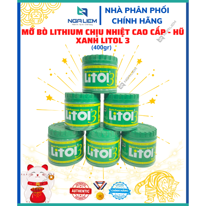 Mỡ Bò Lithium chịu nhiệt cao cấp - Hũ Xanh LITOL 3 (400gr) [Hàng chính ...