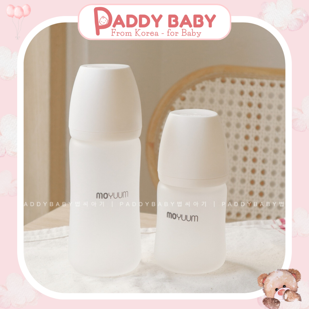 Bình sữa Moyuum thủy tinh trắng silicon Hàn Quốc 150ml - 240ml cho bé - Made in Korea | Shopee ...