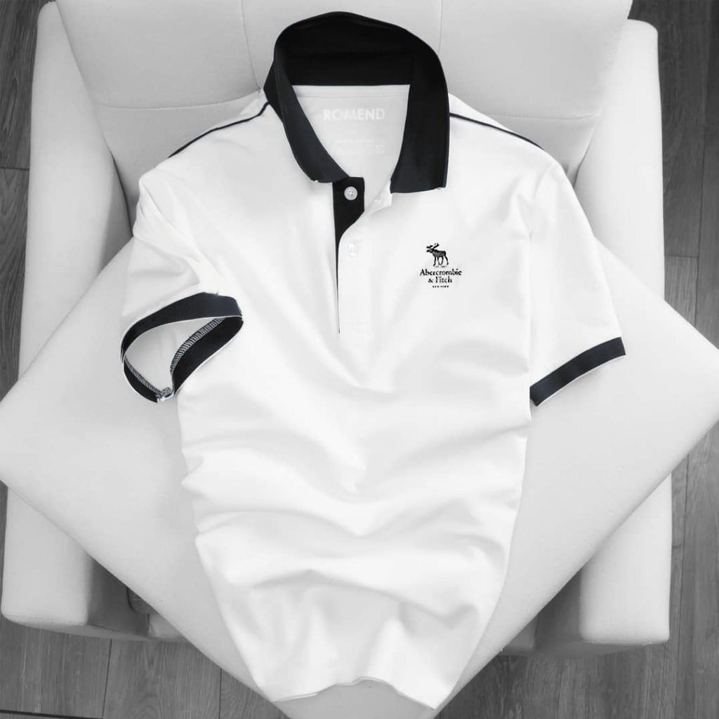 Áo Polo Nam màu Trắng phối viền đen POLOB&W áo thun có cổ Polo phong ...