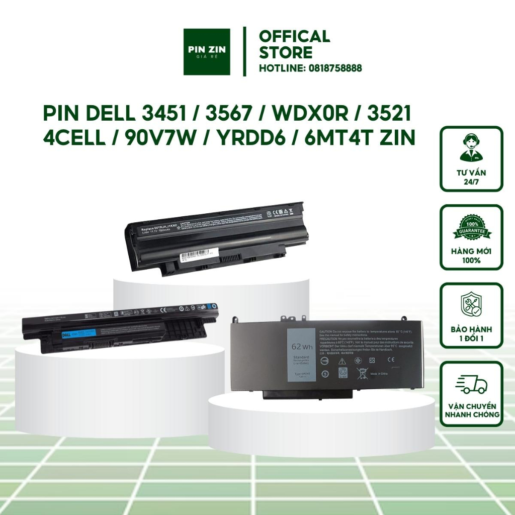 [DELL] Pin Máy Tính Xách Tay, Pin Laptop DELL 3451 / 3567 / WDX0R ...