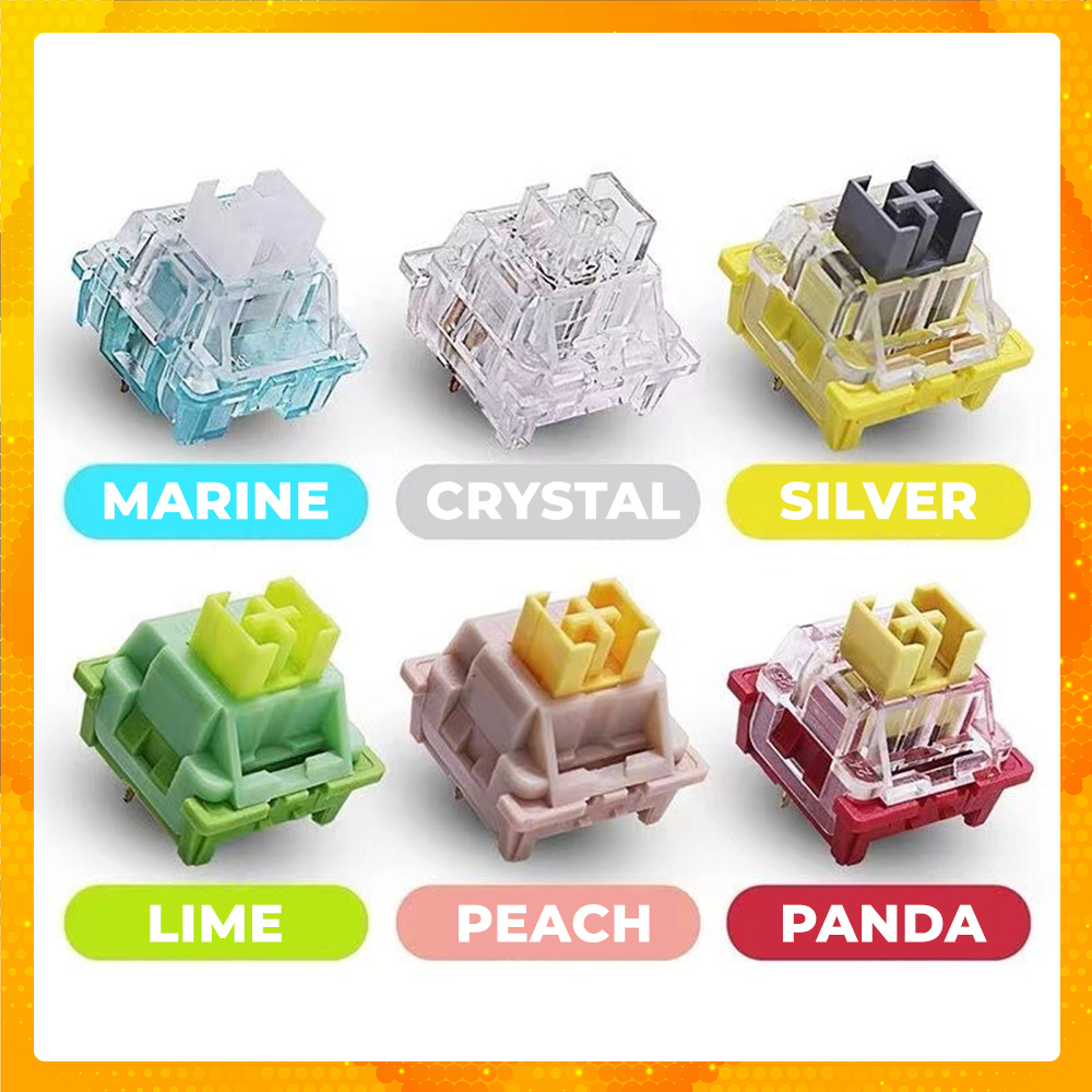 Switch bàn phím cơ Outemu không ồn phù hợp làm việc văn phòng, Switch Silent Peach, Crystal ...