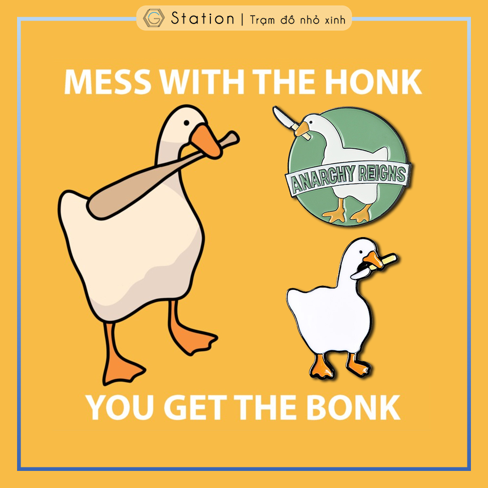[13 MẪU] Pin cài áo vịt trắng Angry Goose Honk Bonk - GC192 | Shopee ...